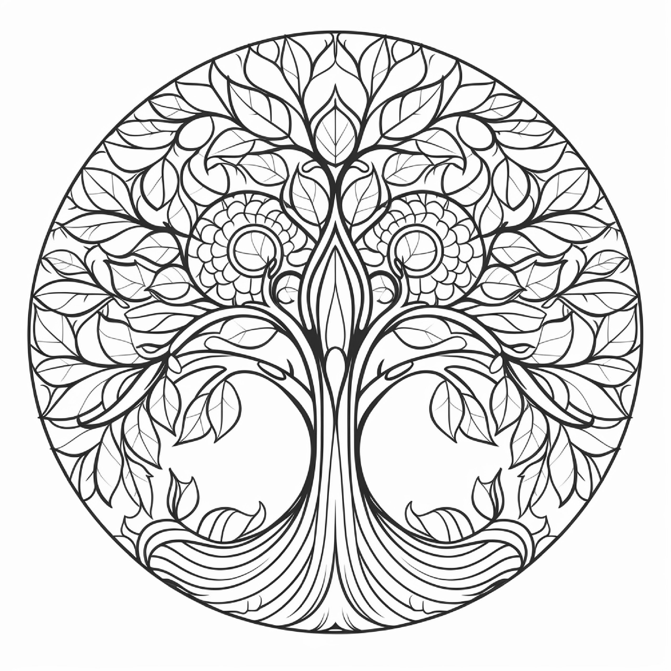 98 Mandala Trees Coloring Pages Instant Download JPG and PNG Formats ...