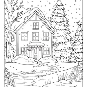 Christmas Scenes Coloring Pages: 100 Holiday Designs (PDF & PNG) - Etsy