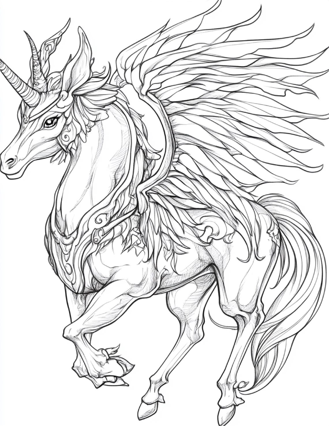Animals & Mythical Creatures Coloring Pages: 100 Designs (digital ...