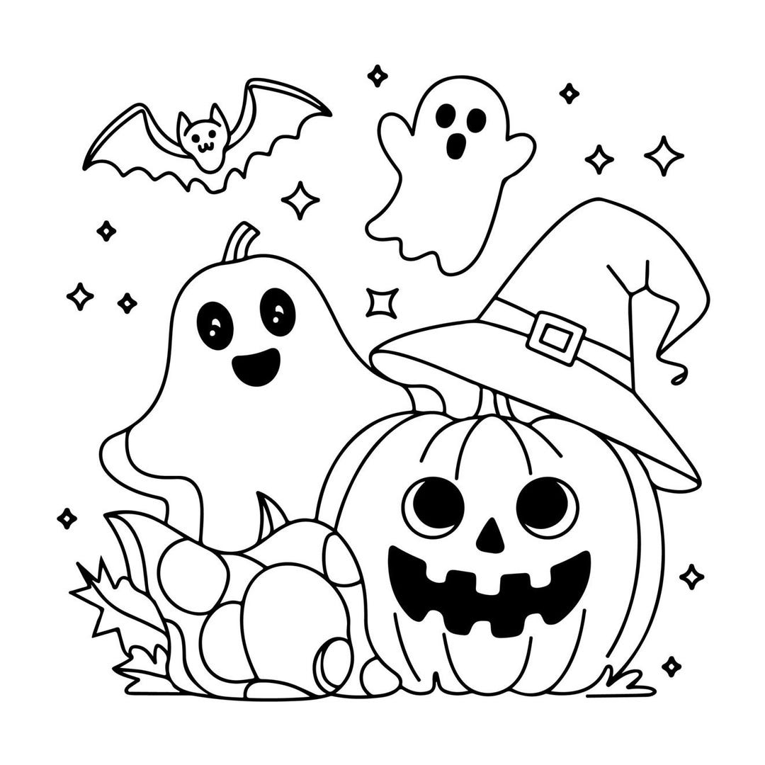 Spooky Cutie: Adorable Creepy Creatures in Cozy Hygge Moments Coloring ...