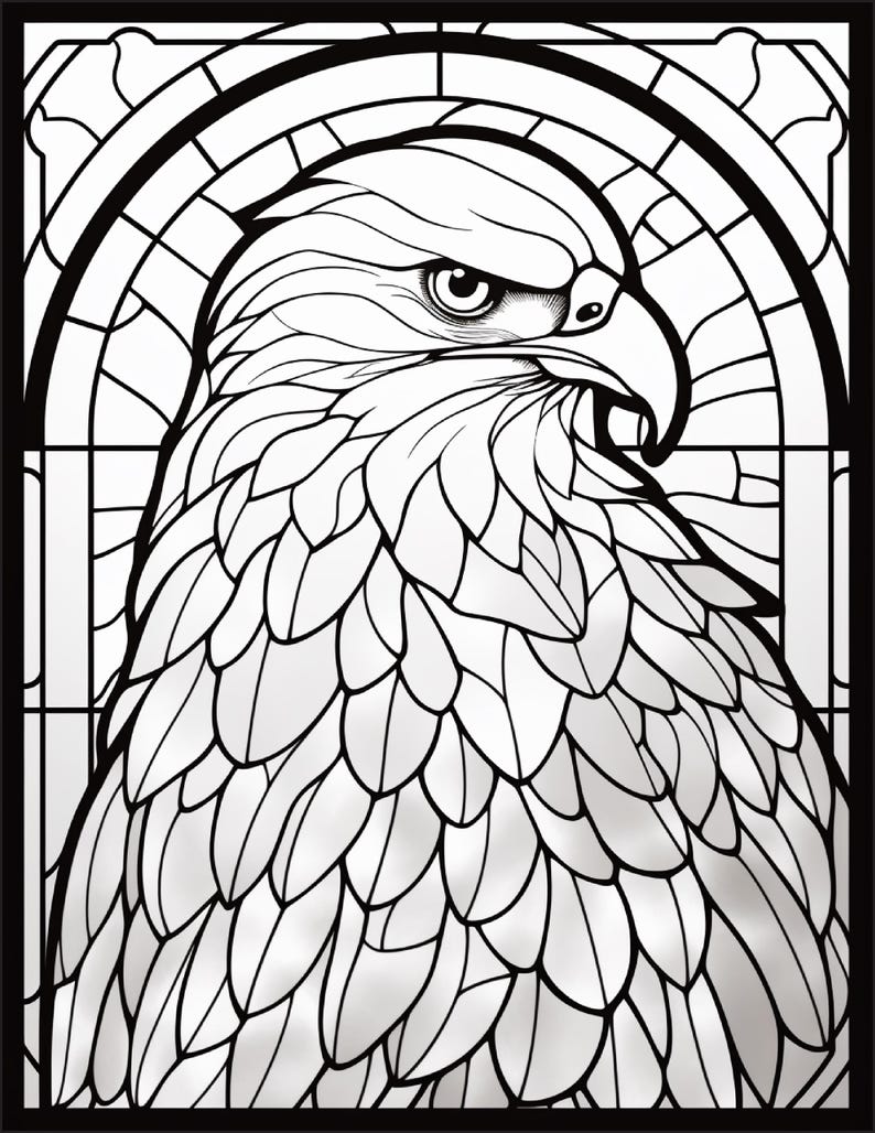 100 Stained Glass Animals Coloring Pages (PDF) - Etsy