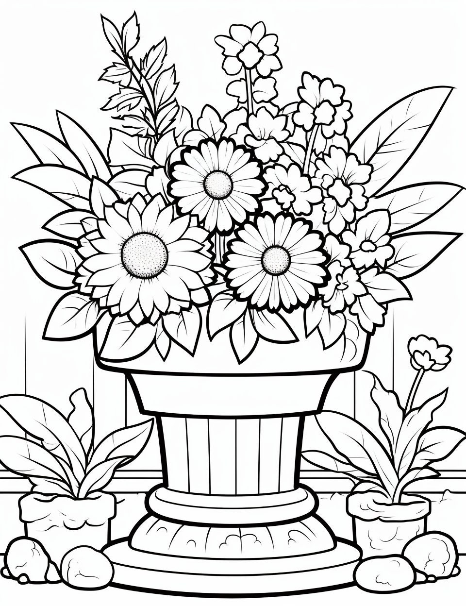 10 X Garden Flower Pages to Color - Etsy