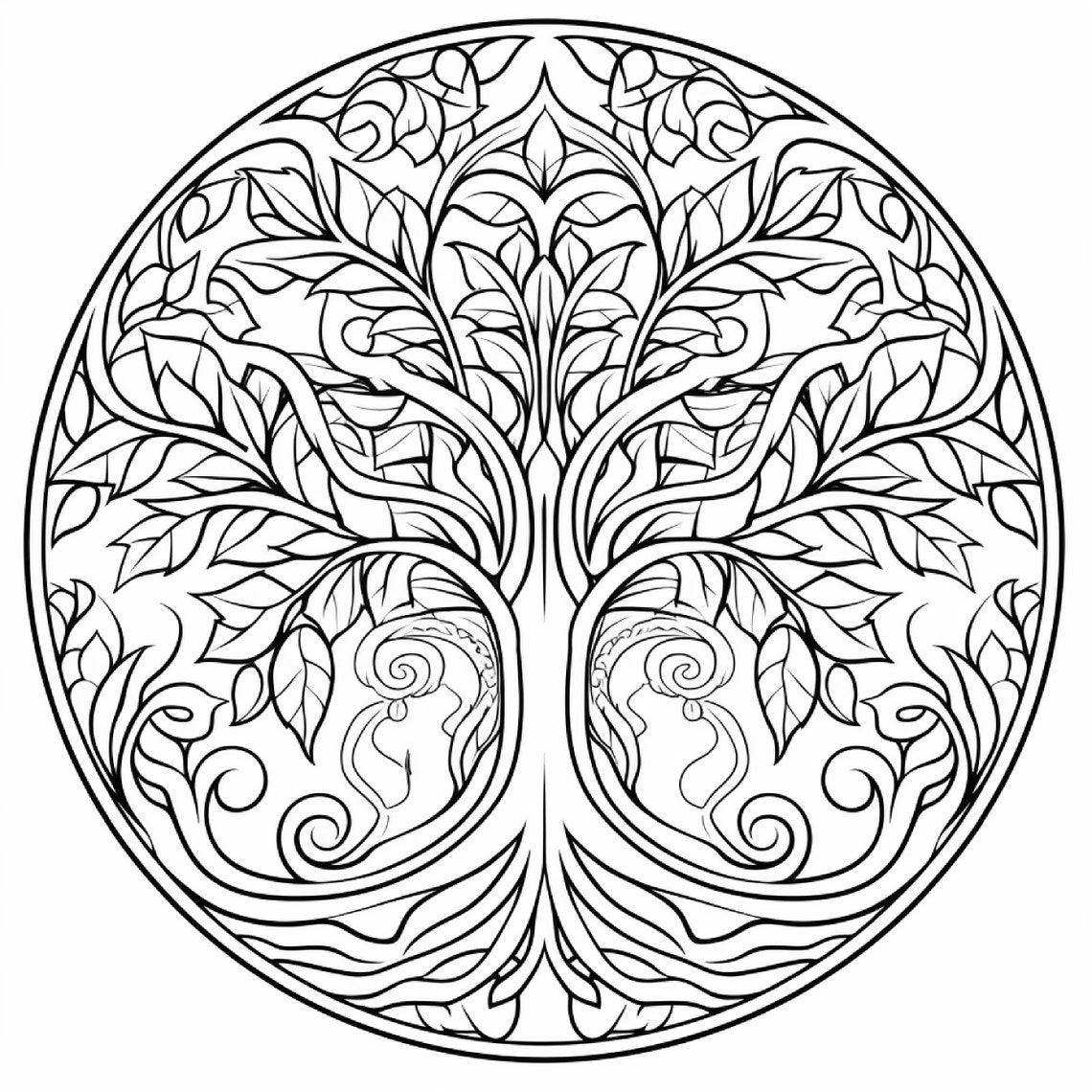 98 Mandala Trees Coloring Pages Instant Download JPG and PNG Formats ...