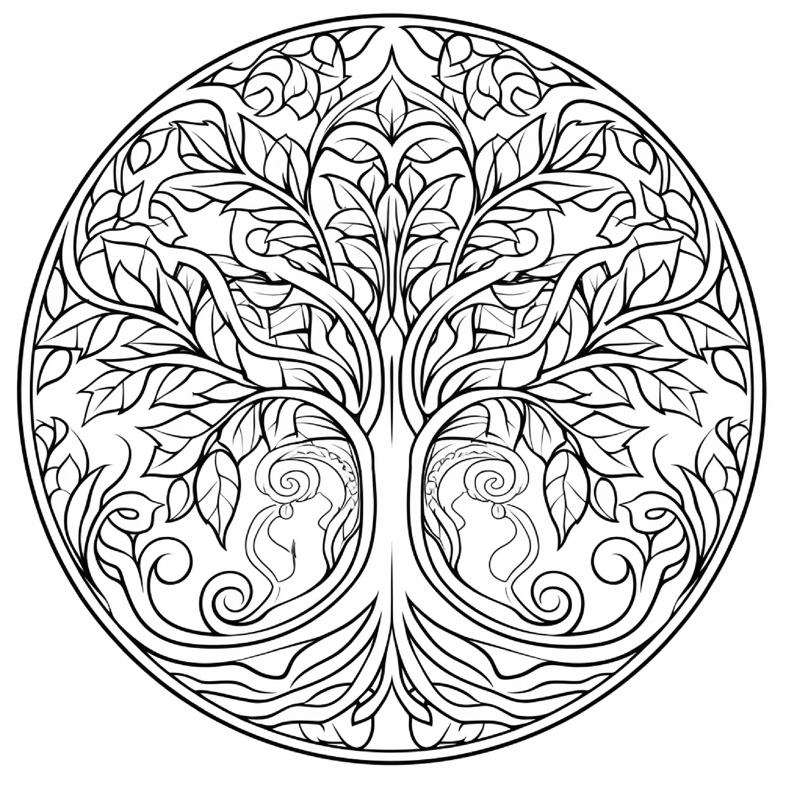 98 Mandala Trees Coloring Pages Instant Download JPG and PNG Formats ...