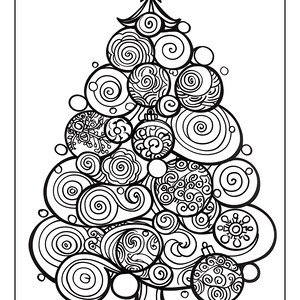 100 Woodland Christmas Tree Coloring Pages PDF + PNG Files | Digital ...