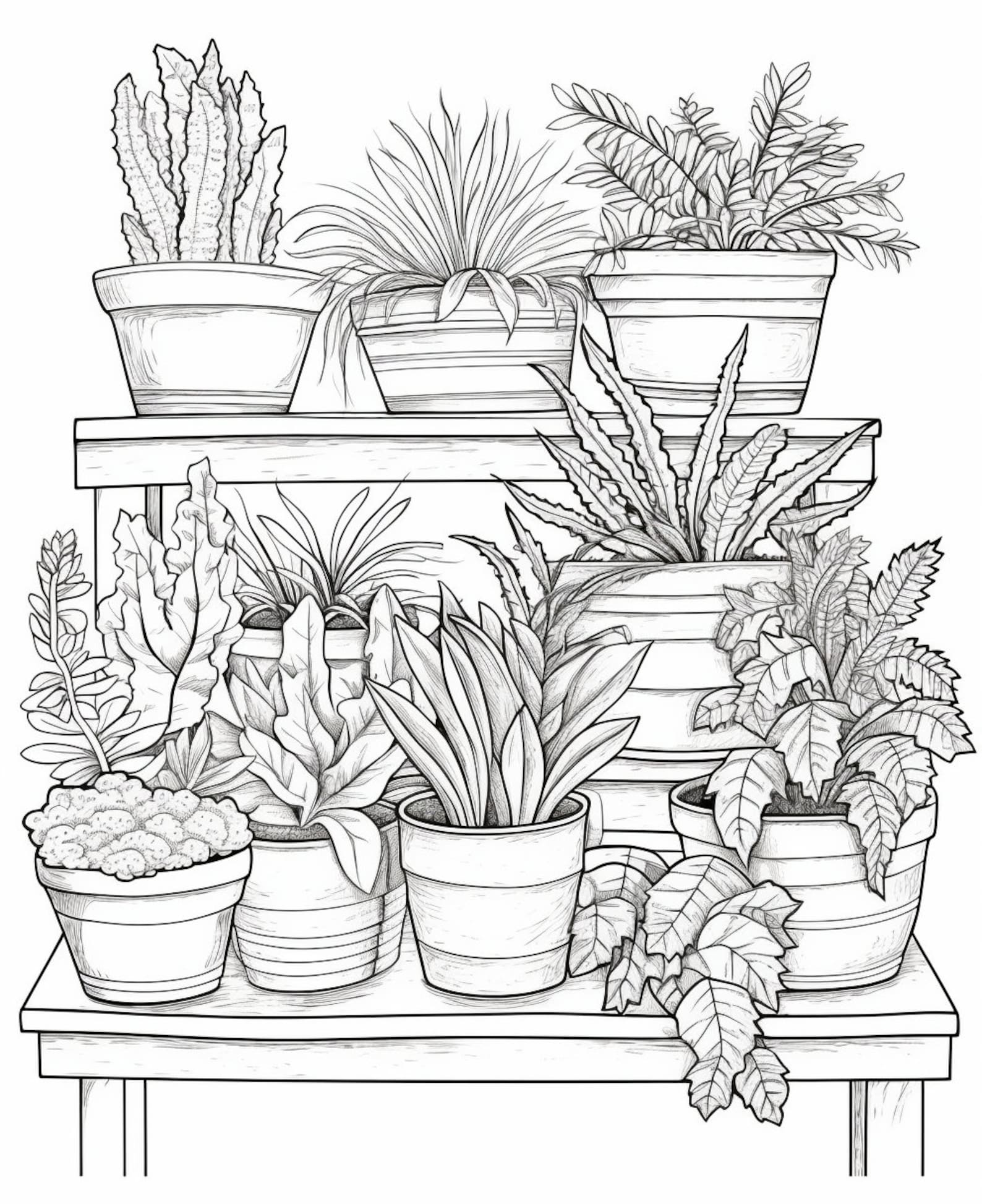 108 Pages of Botanical Bliss (part 1) - Printable PDF Coloring Pages - Etsy