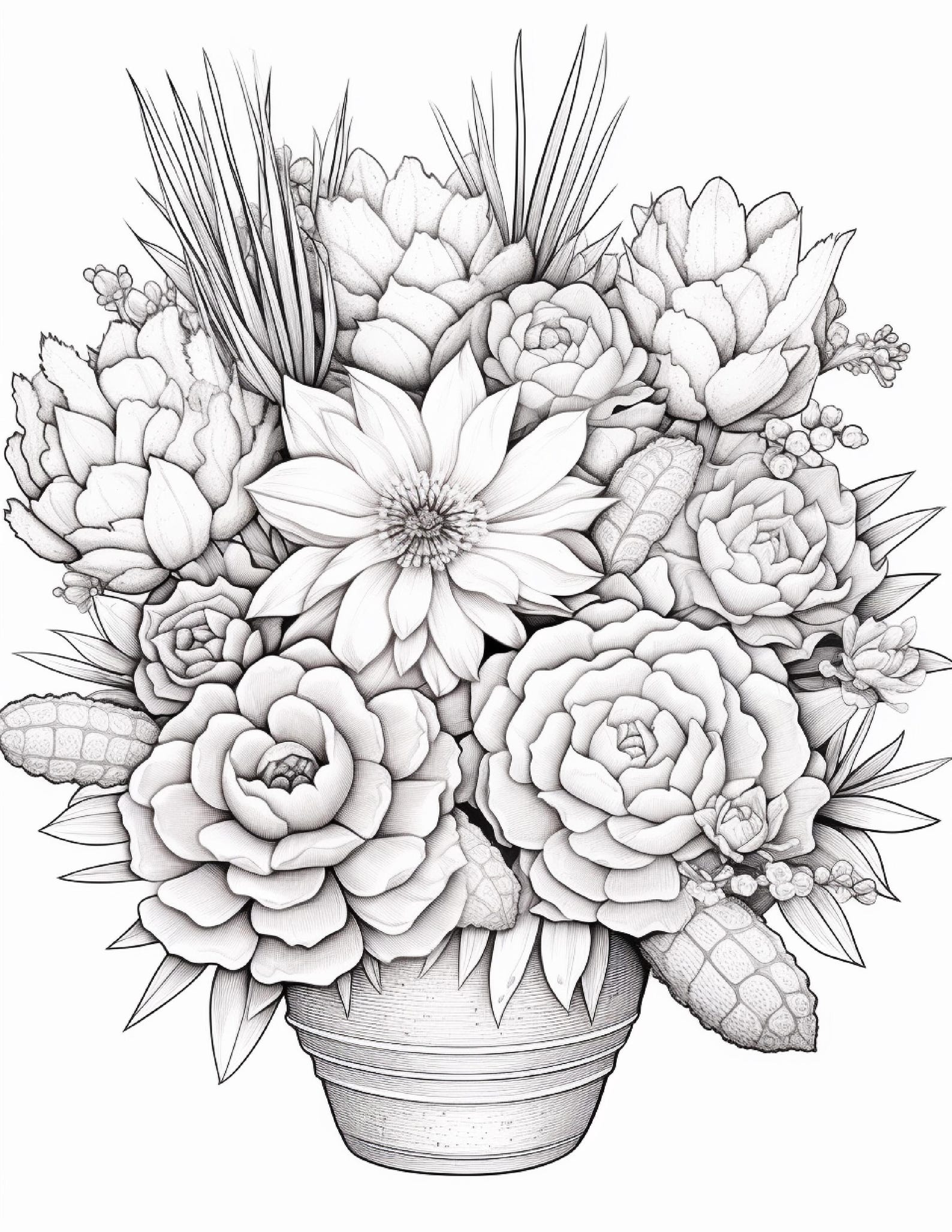 100 Cactus Flower Coloring Pages | PDF Download With Bonus JPG Images ...
