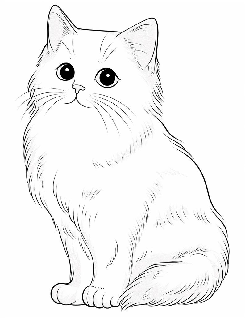 110 Realistic Cat Coloring Pages | Purrfectly Detailed Art | PDF, JPG ...