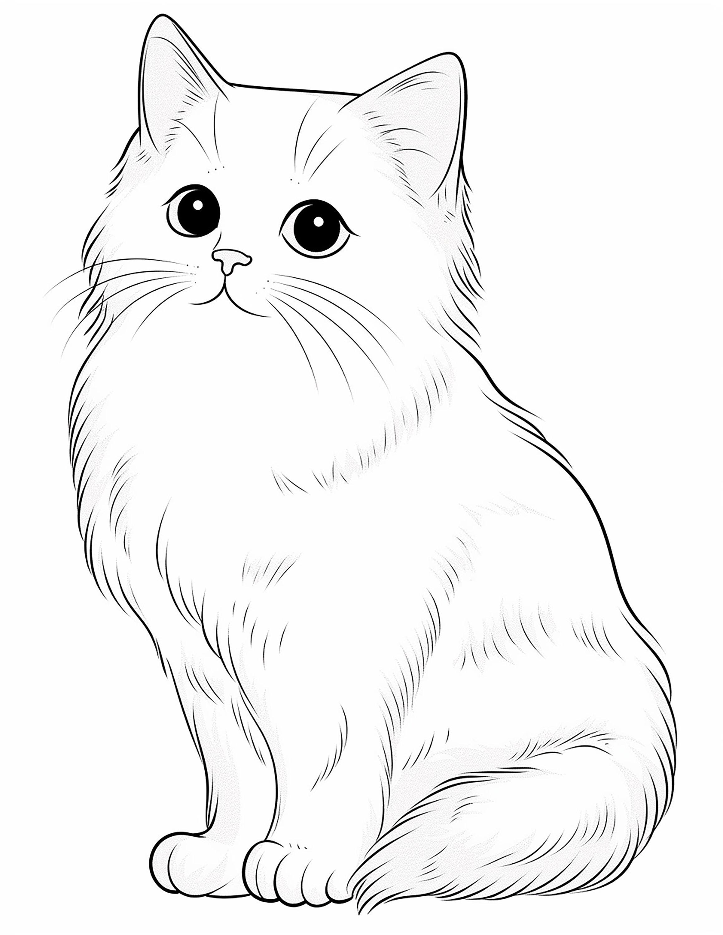 110 Realistic Cat Coloring Pages | Purrfectly Detailed Art | PDF, JPG ...