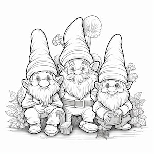 Five Great Gnomes to Color - Etsy Canada