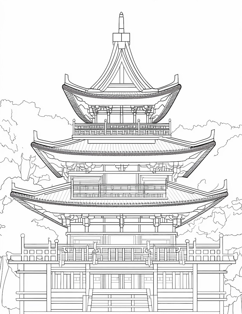 100 Ancient Japanese and Chinese Building Illustrations PDF Instant ...