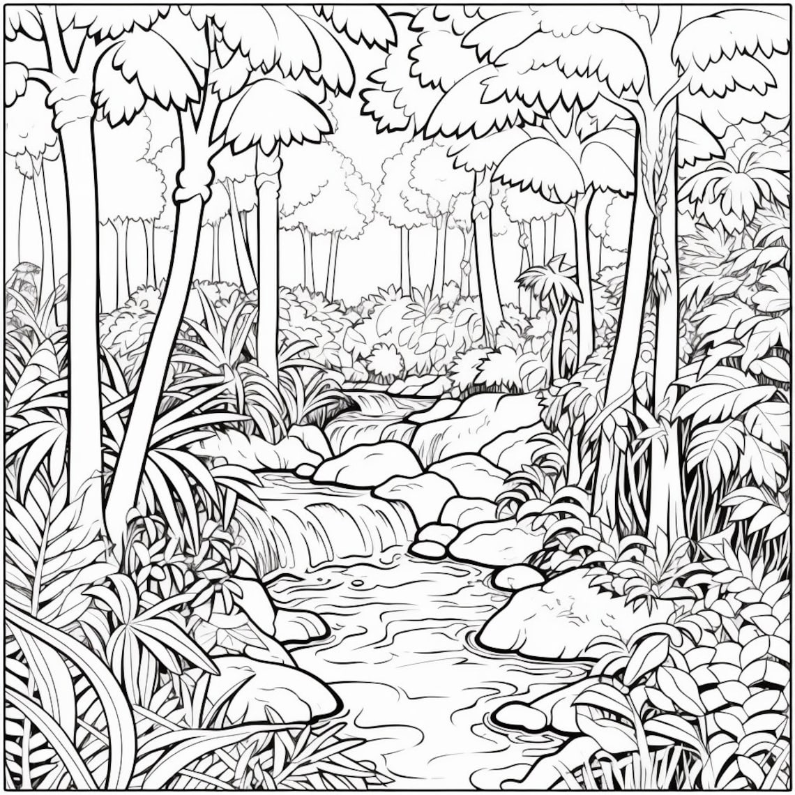 Jungle Animals Coloring Book: 96 Tropical Rainforest Designs - Etsy