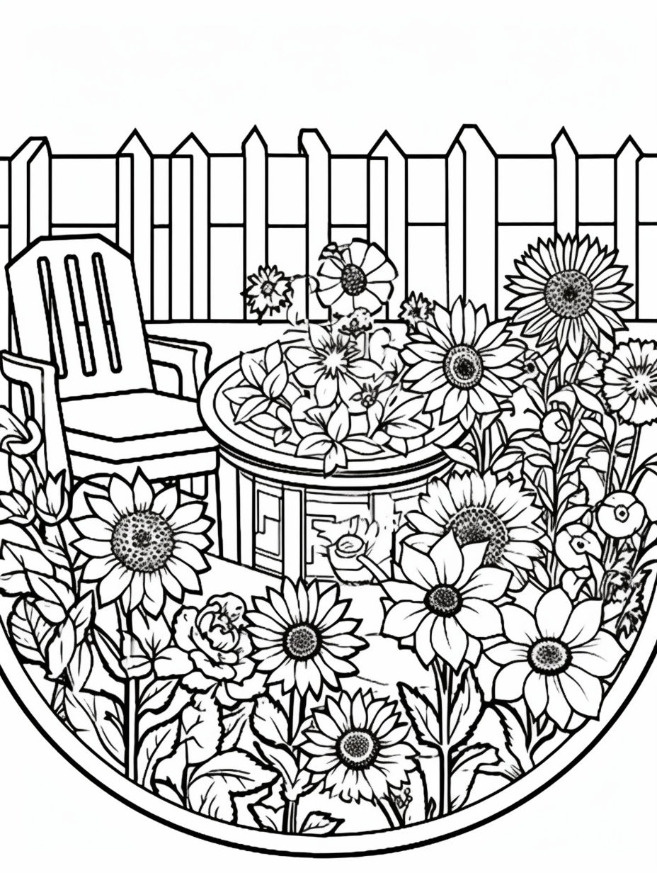 10 X Garden Flower Pages to Color - Etsy