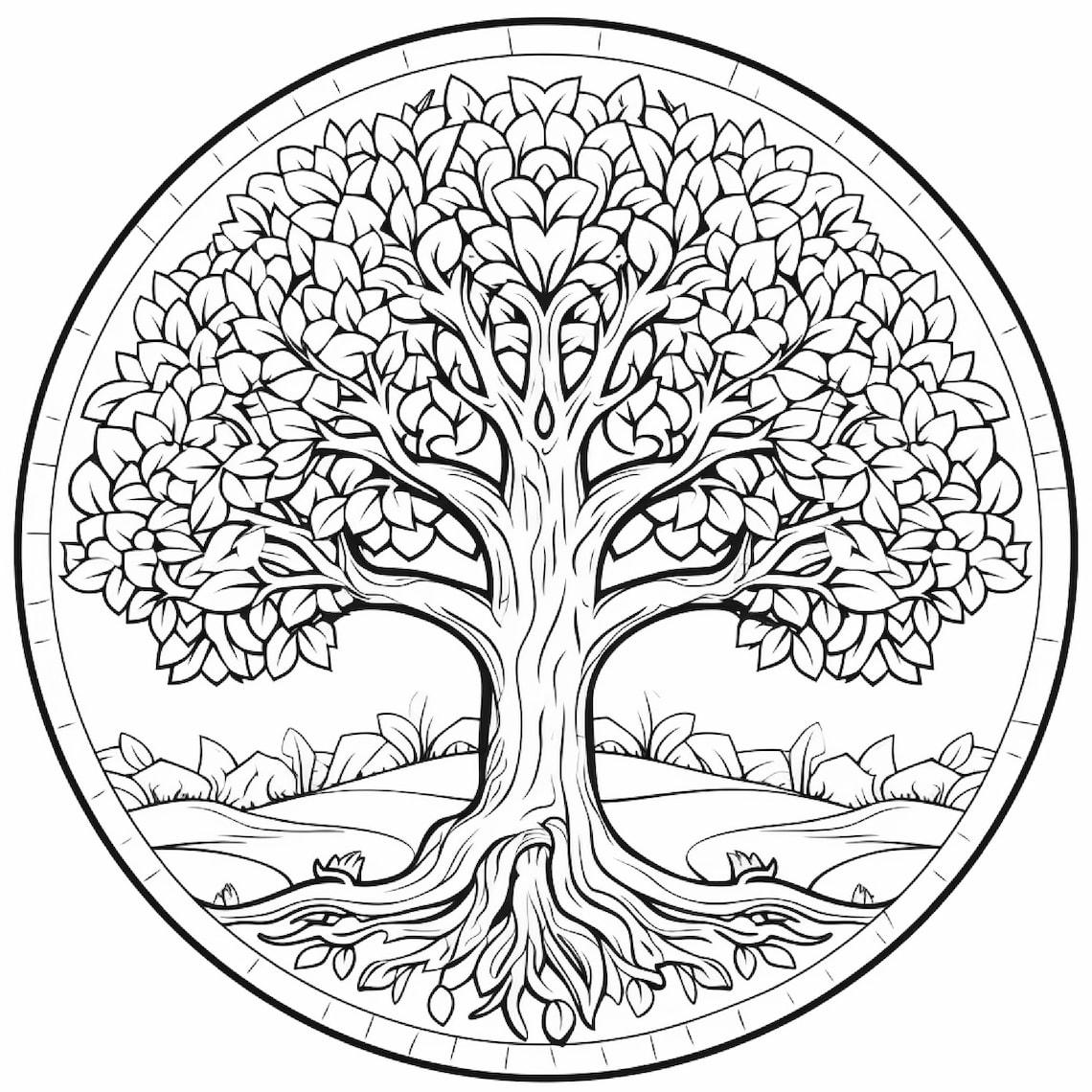 98 Mandala Trees Coloring Pages Instant Download JPG and PNG Formats ...