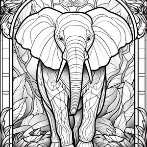 100 Stained Glass Animals Coloring Pages (PDF) - Etsy