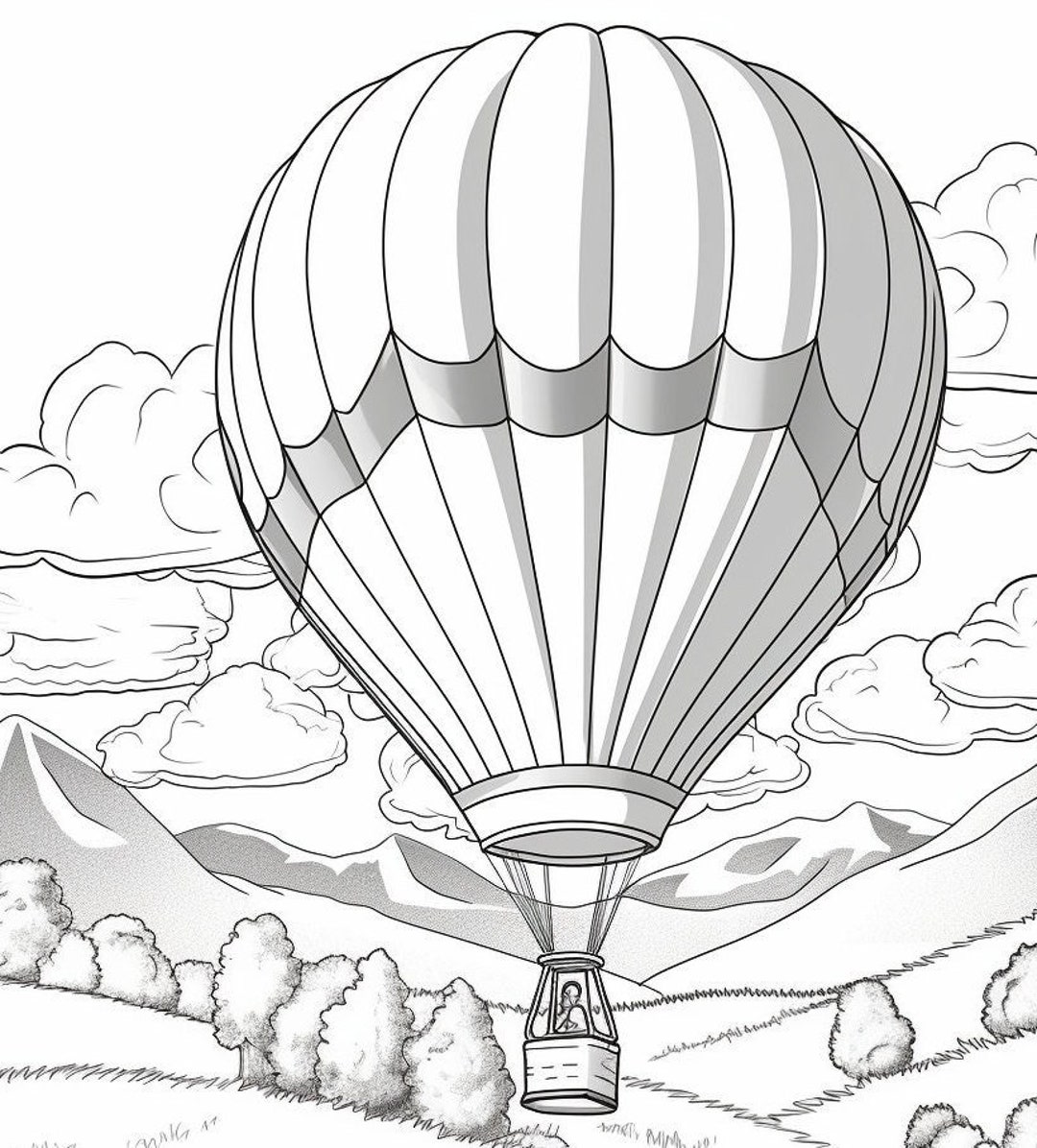 Up, Up, and Color: 72 Hot Air Balloons Ready for Your Creativity - Etsy