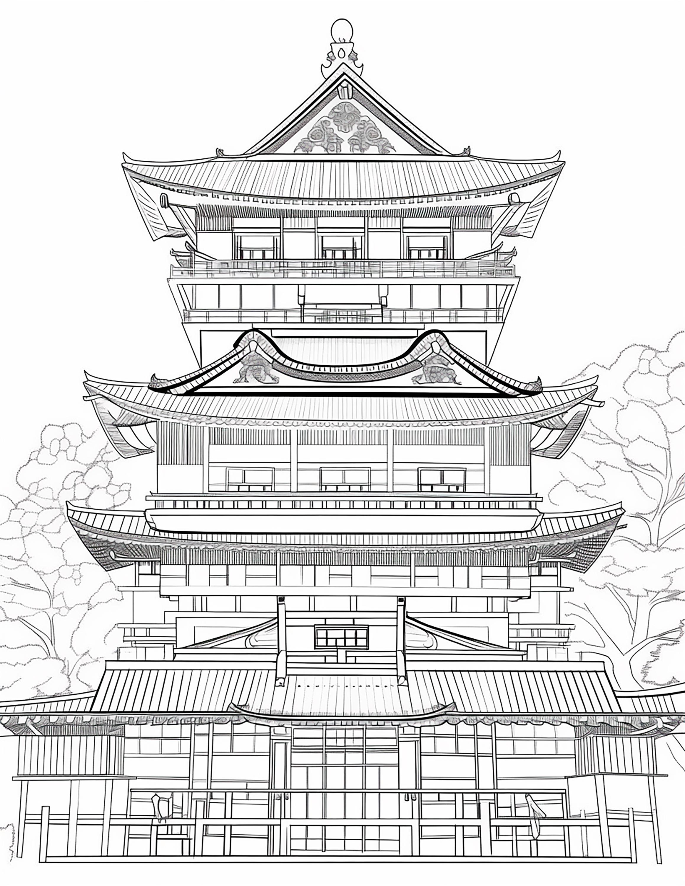 Japanese & Chinese Building Illustrations: 100 Ancient Architecture ...
