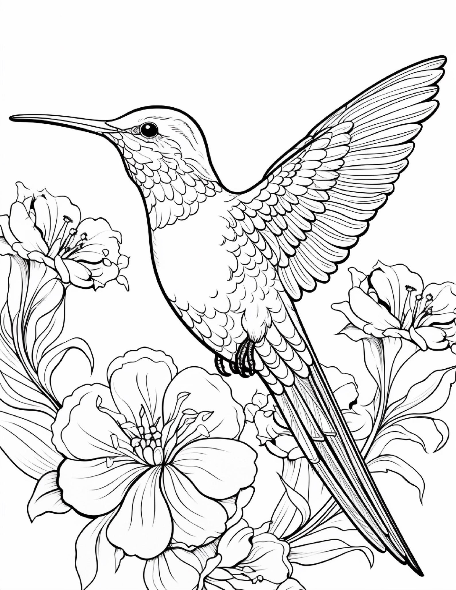 100 Hummingbird & Flower Coloring Pages PDF | Instant Download ...
