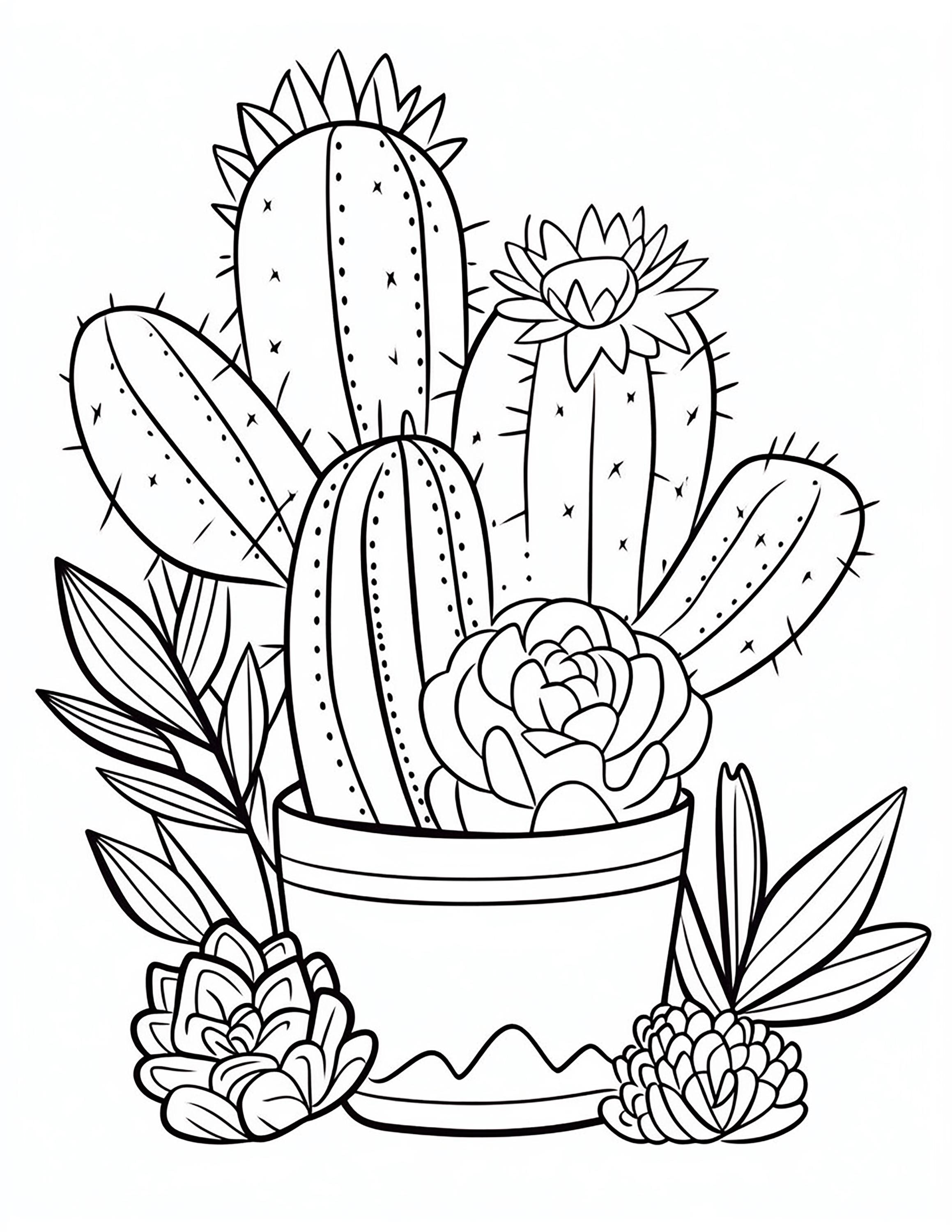 Cactus Coloring Pages: 115 Printable Designs (PDF & PNG) - Etsy