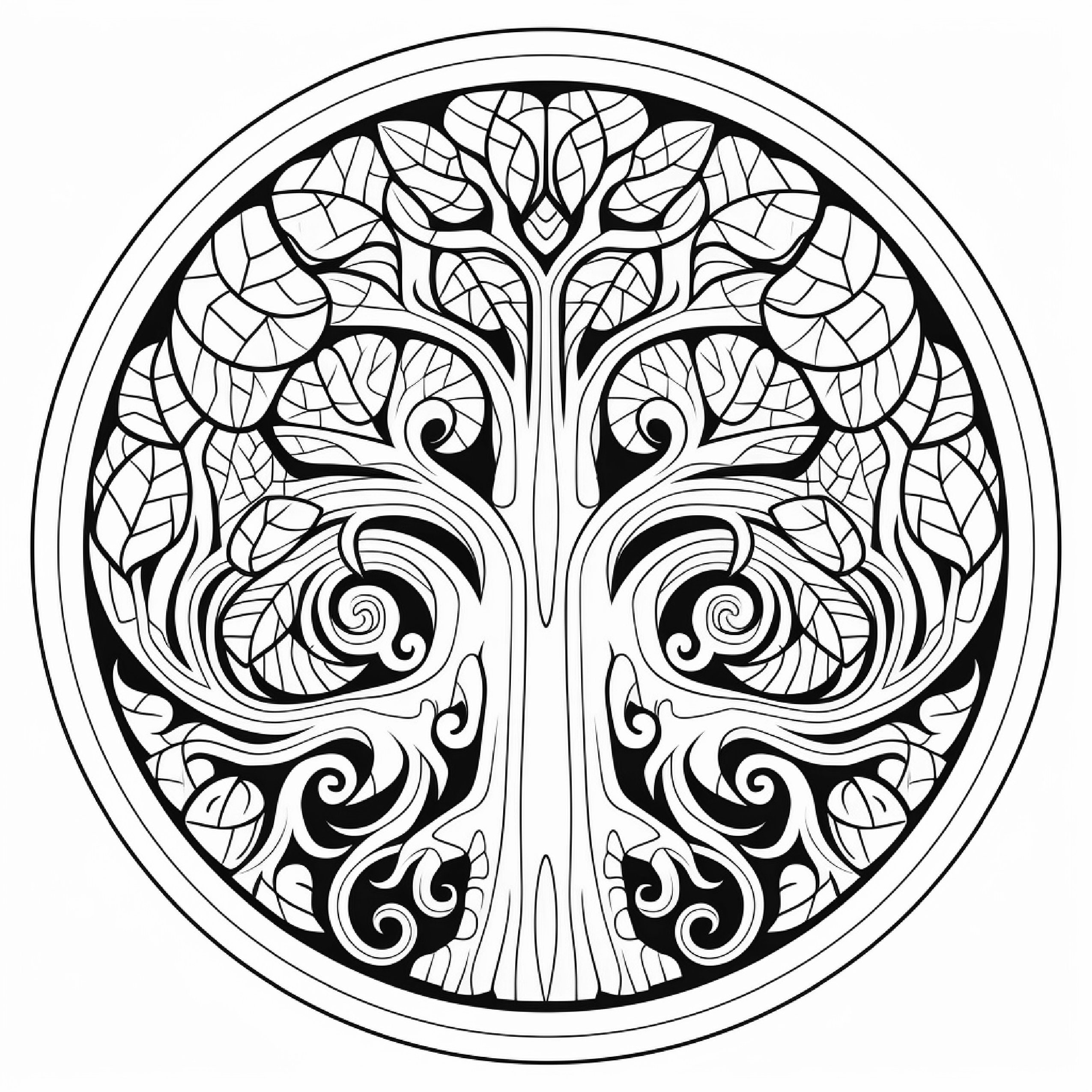 Mandala Tree Coloring Pages: 98 Zen Designs (PDF Download) - Etsy