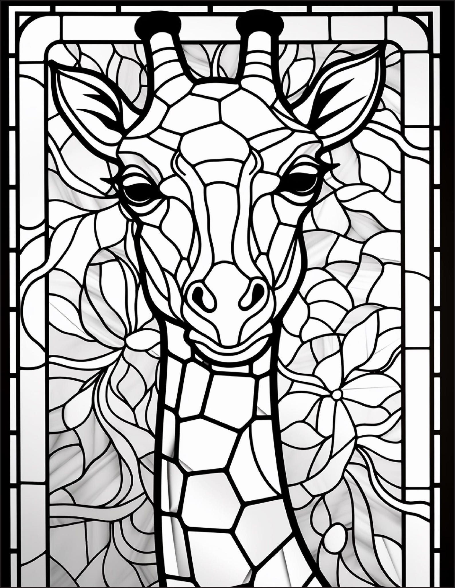 100 Stained Glass Animals Coloring Pages (PDF) - Etsy