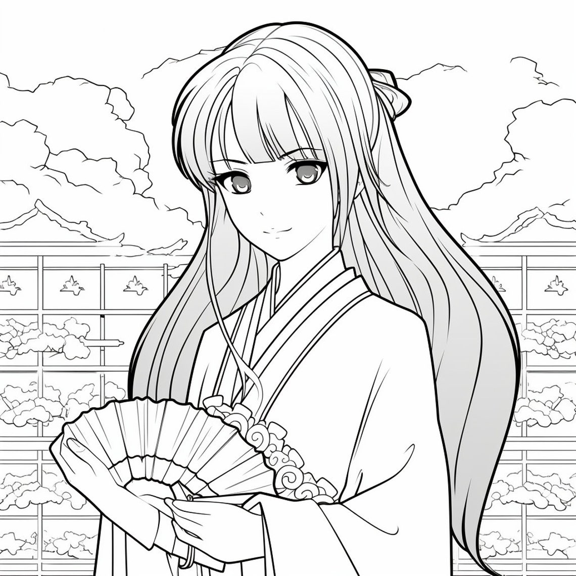 Captivating Japanese-themed Coloring Collection: 141 Printable Pictures ...