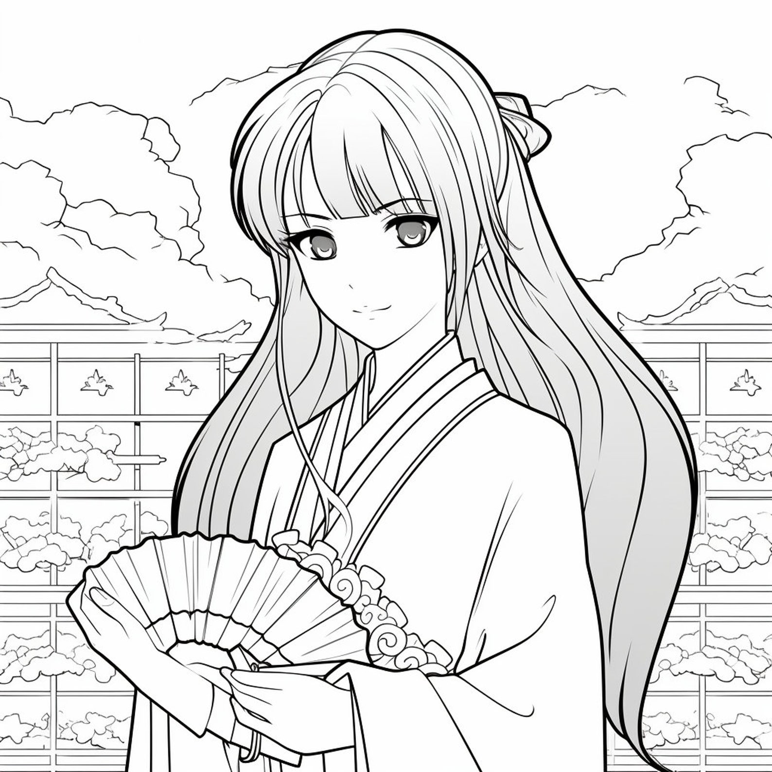 Captivating Japanese-themed Coloring Collection: 141 Printable Pictures ...