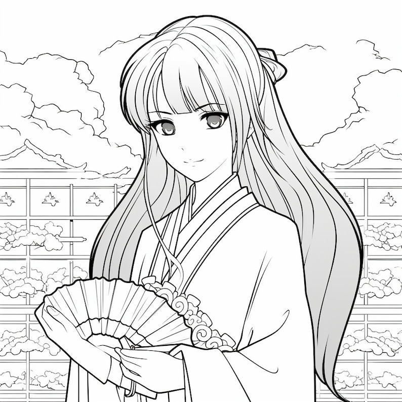 Captivating Japanese-themed Coloring Collection: 141 Printable Pictures ...