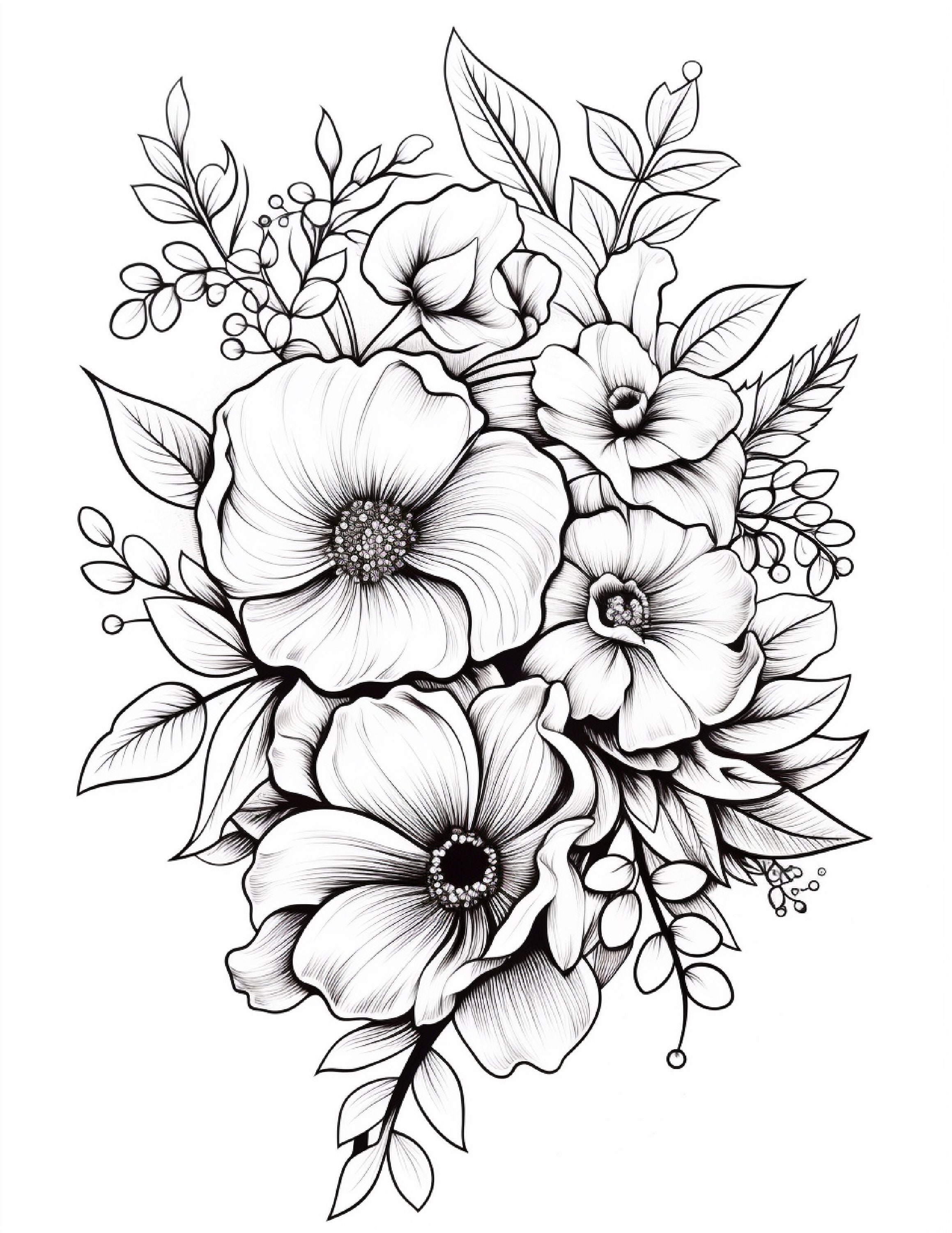 Wildflower Coloring Book: 230 Botanical Art Pages (PDF & JPG) - Etsy