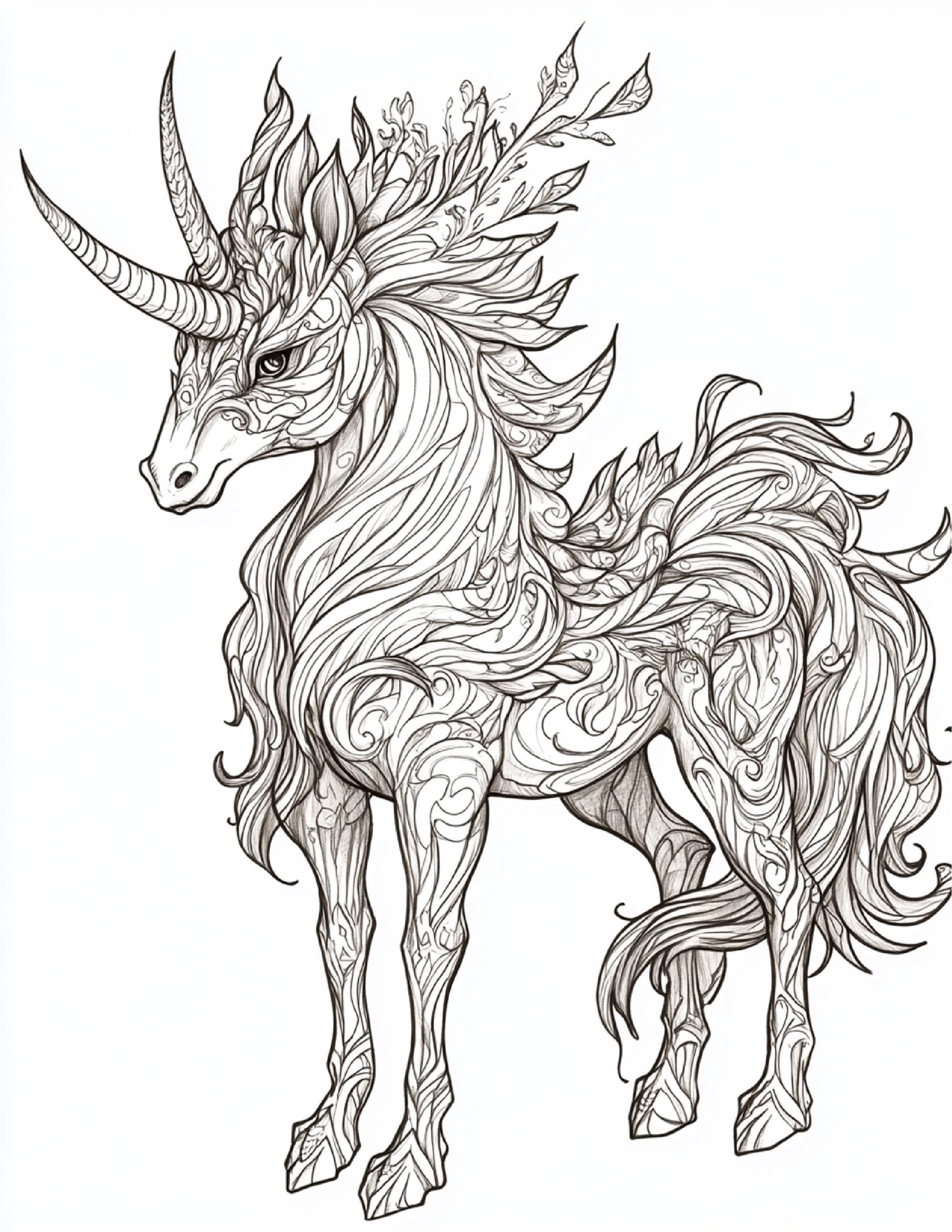 100 Animals & Mythical Creatures Coloring Pages | 250 JPG and PNG Files ...