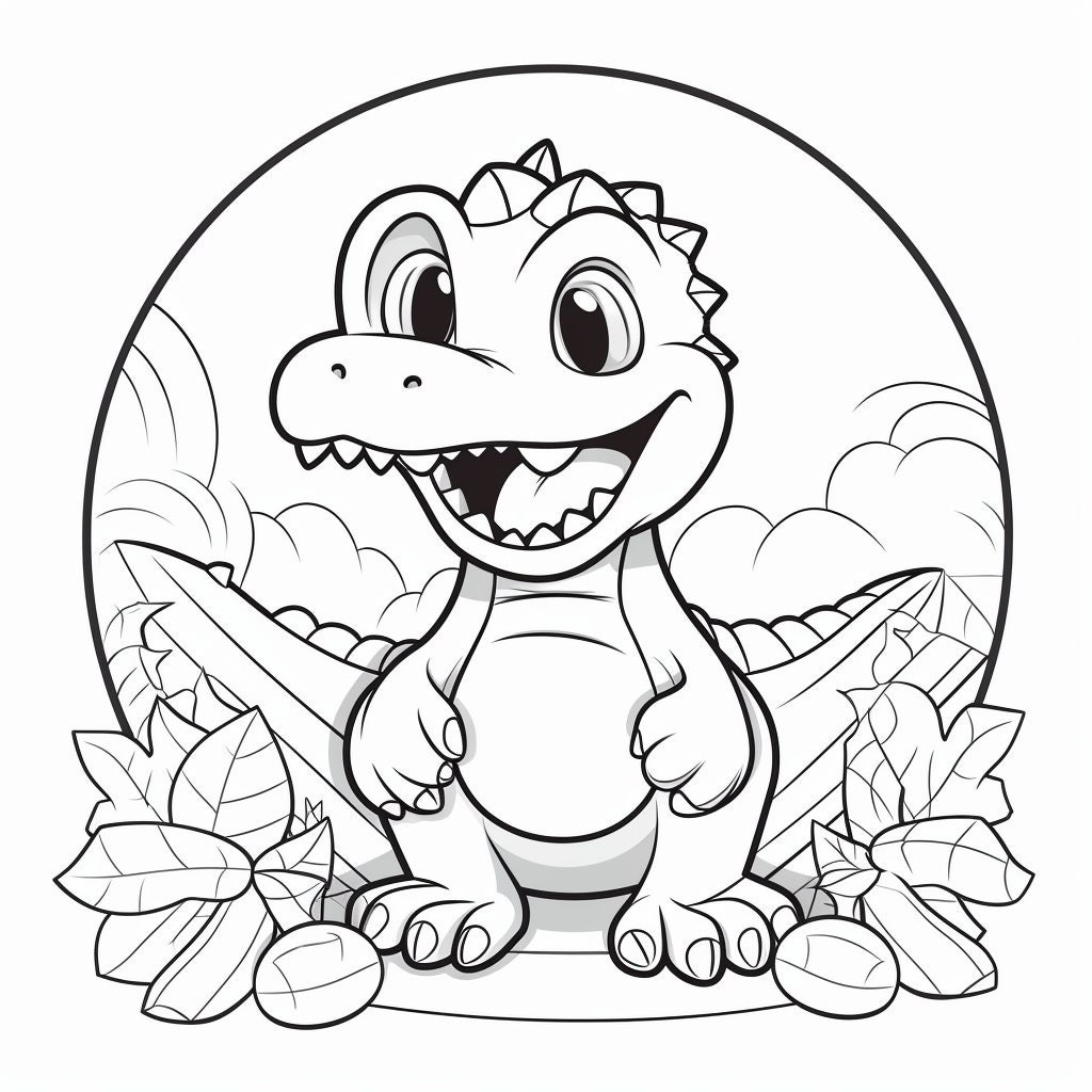 Set of 198 Cute Dinosaur Coloring Pages Printable Dino - Etsy