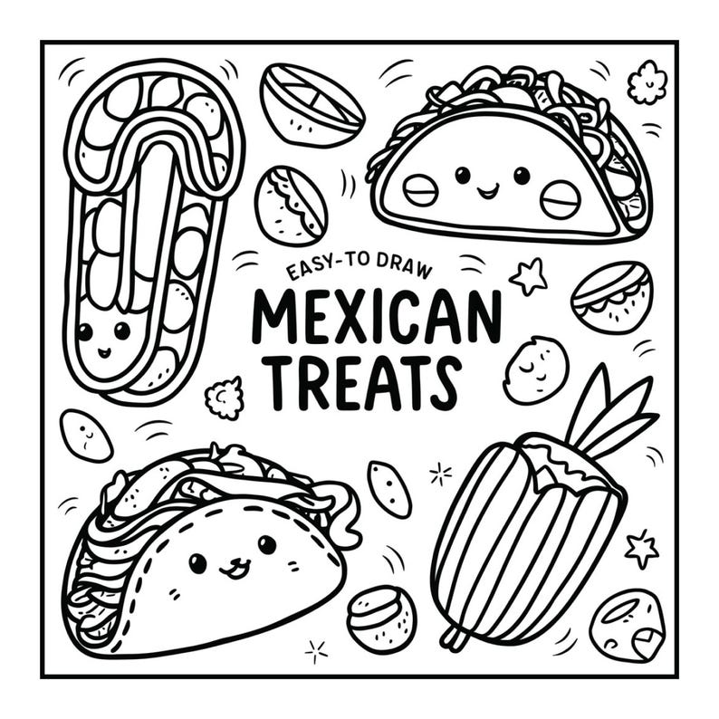 Mexican Treats Coloring Book: 50 Fun Printable Pages (digital Download ...