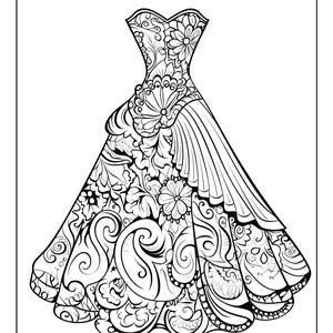 100 Dresses to Color - Instant PDF Download - Fashion Coloring Pages ...