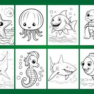 Download Instantly: 229 Adorable Ocean Animal Coloring Pages - Cute ...