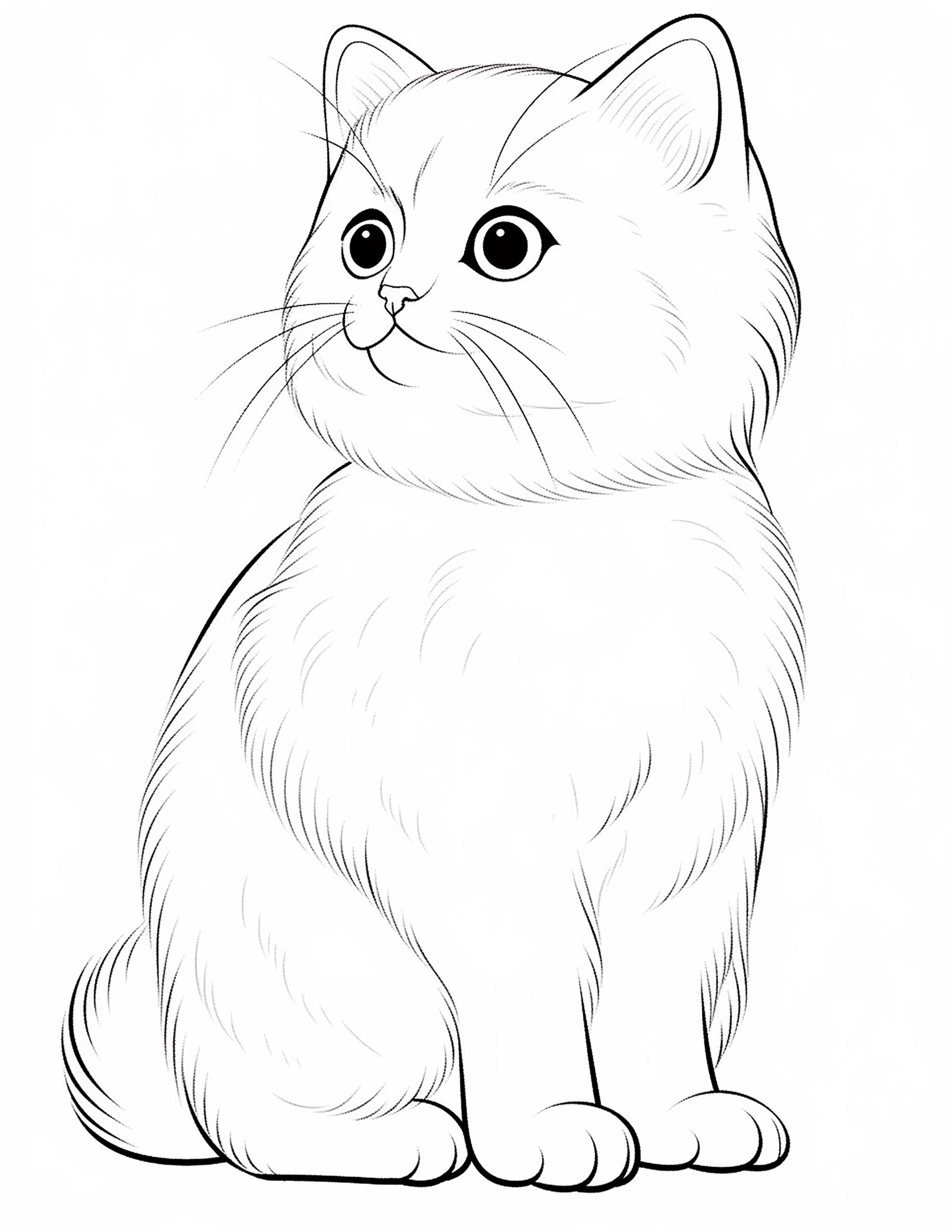 110 Realistic Cat Coloring Pages | Purrfectly Detailed Art | PDF, JPG ...