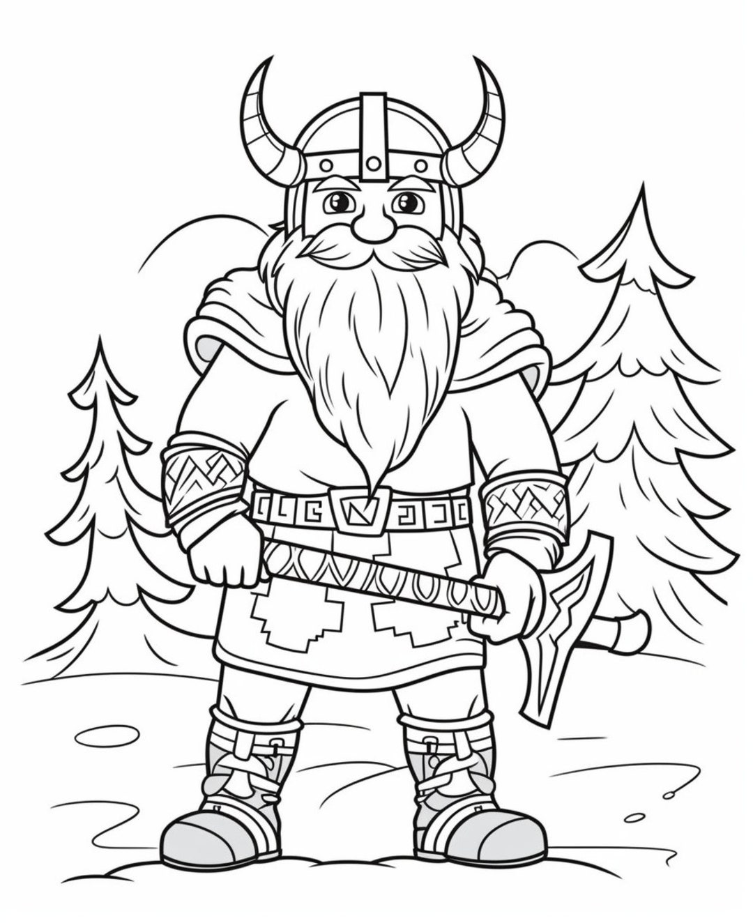Set of 122 Viking Coloring Pages - Nordic Warriors, Ships, and More ...
