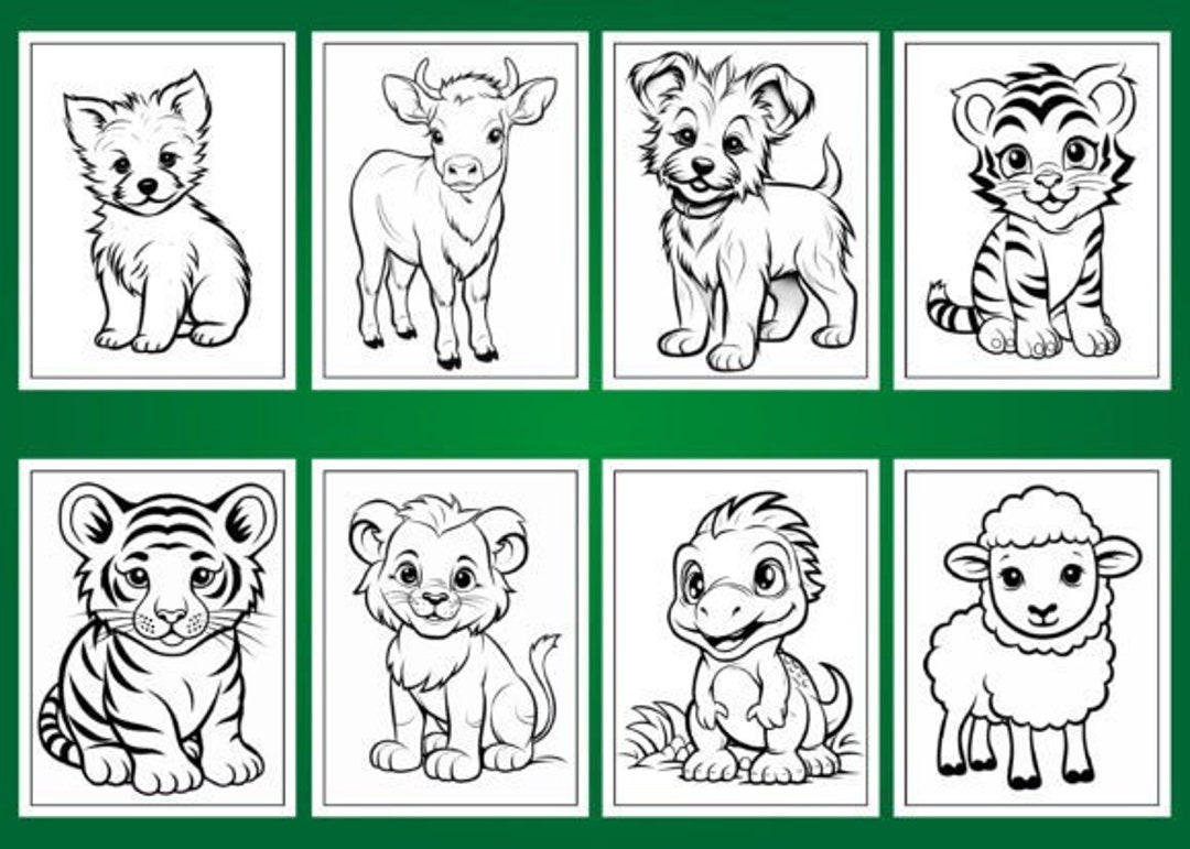 218 Cute Animals Coloring Book for Kids - Instant Digital Download, Fun ...