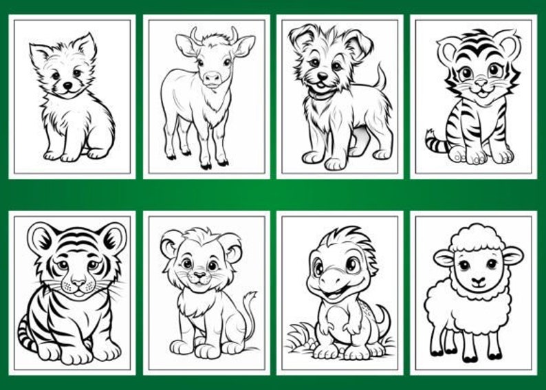 218 Cute Animals Coloring Book for Kids - Instant Digital Download, Fun ...