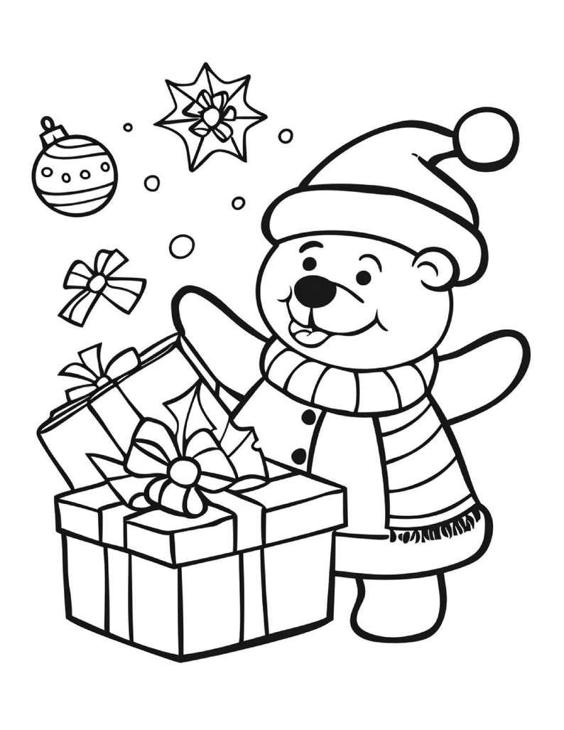 Christmas Coloring Pages for Kids: 30 Festive Designs (digital Download ...
