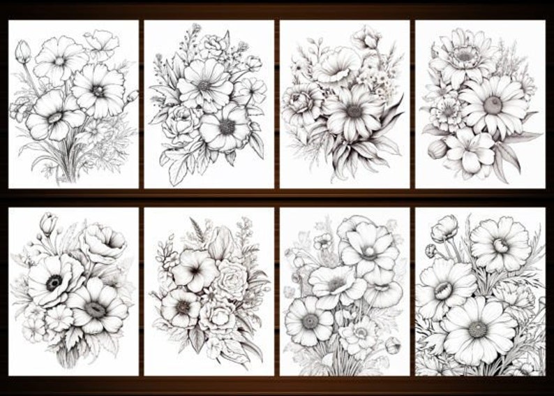 Wildflower Coloring Book: 230 Botanical Art Pages (PDF & JPG) - Etsy