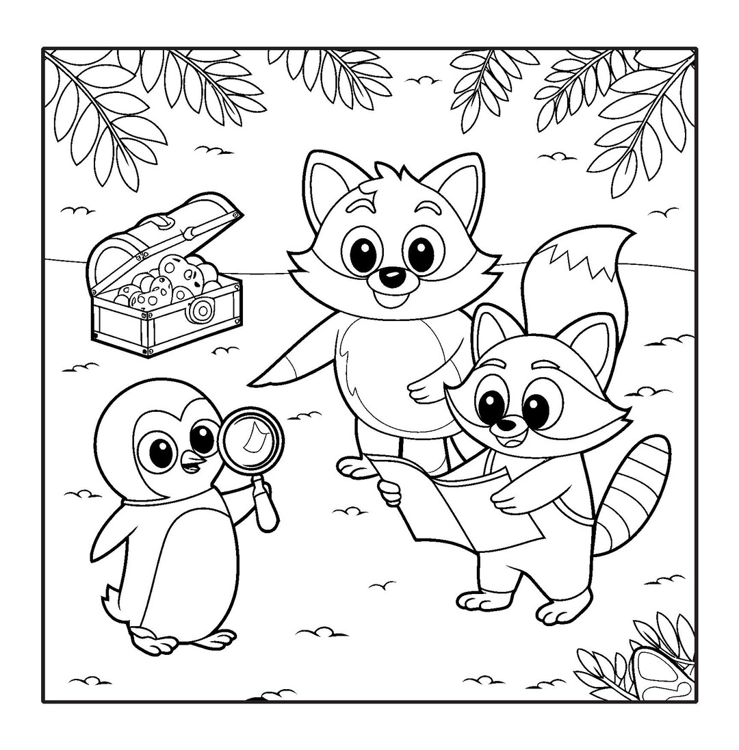 Fluffy Friends Coloring Pages: 30 Bold & Easy Designs (JPEG Download ...