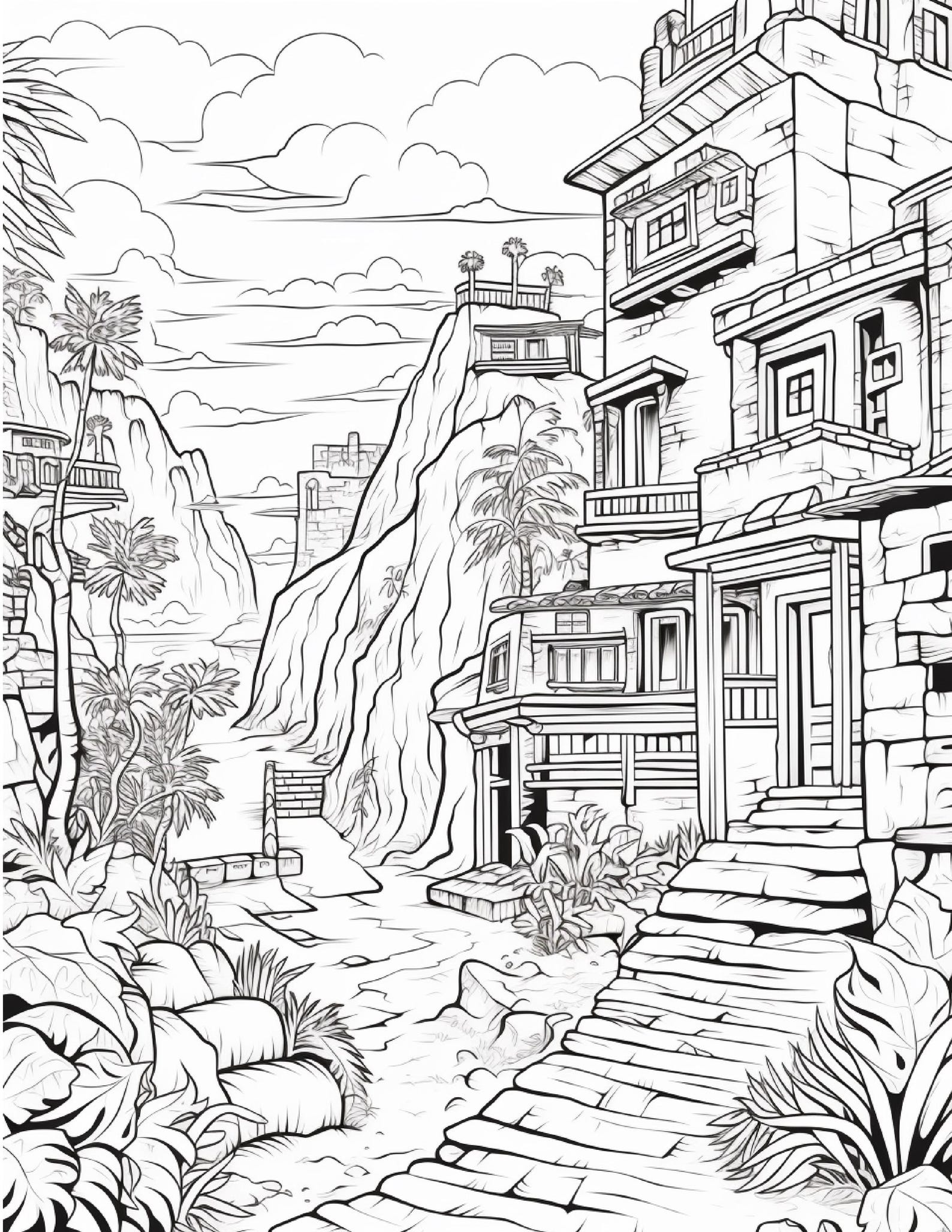 100 Travel Themed PDF Coloring Pages 120 Bonus Pictures and JPG Links ...