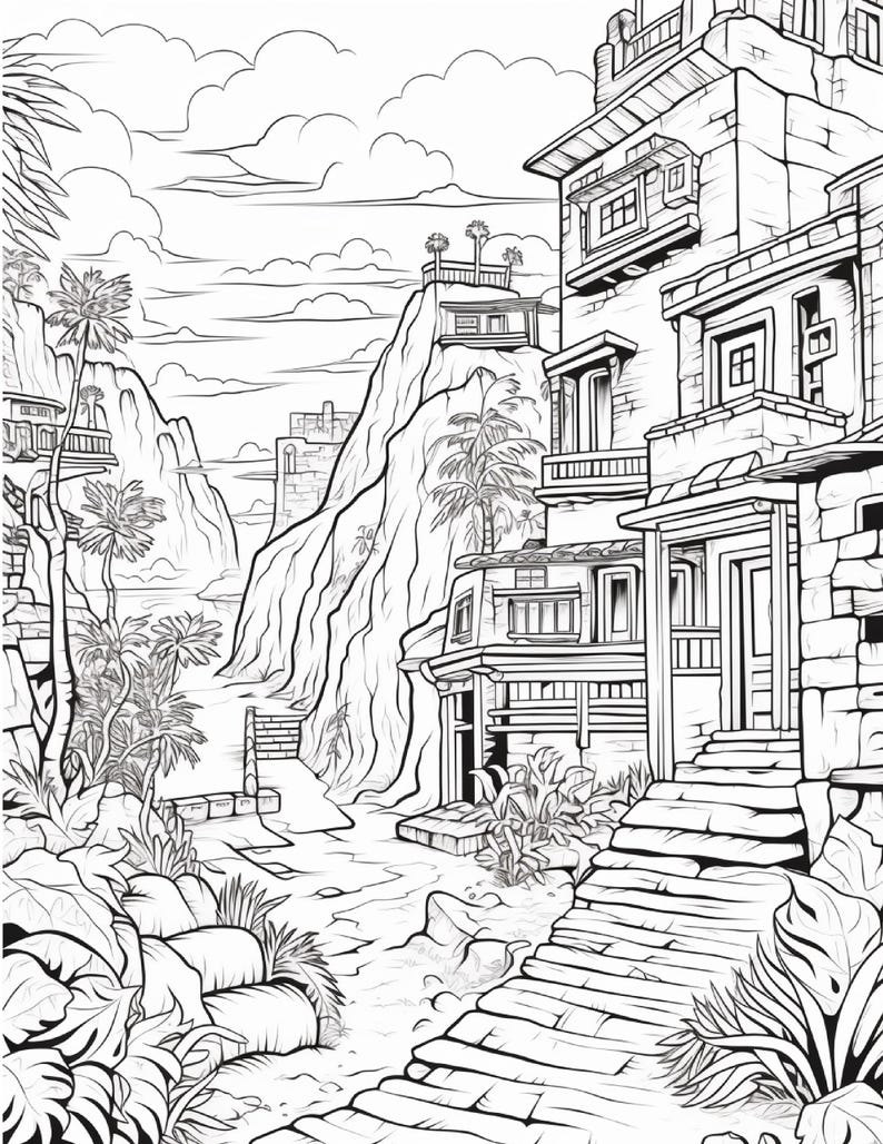 100 Travel Themed PDF Coloring Pages 120 Bonus Pictures and JPG Links ...