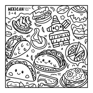 Mexican Treats Coloring Book: 50 Fun Printable Pages (digital Download ...