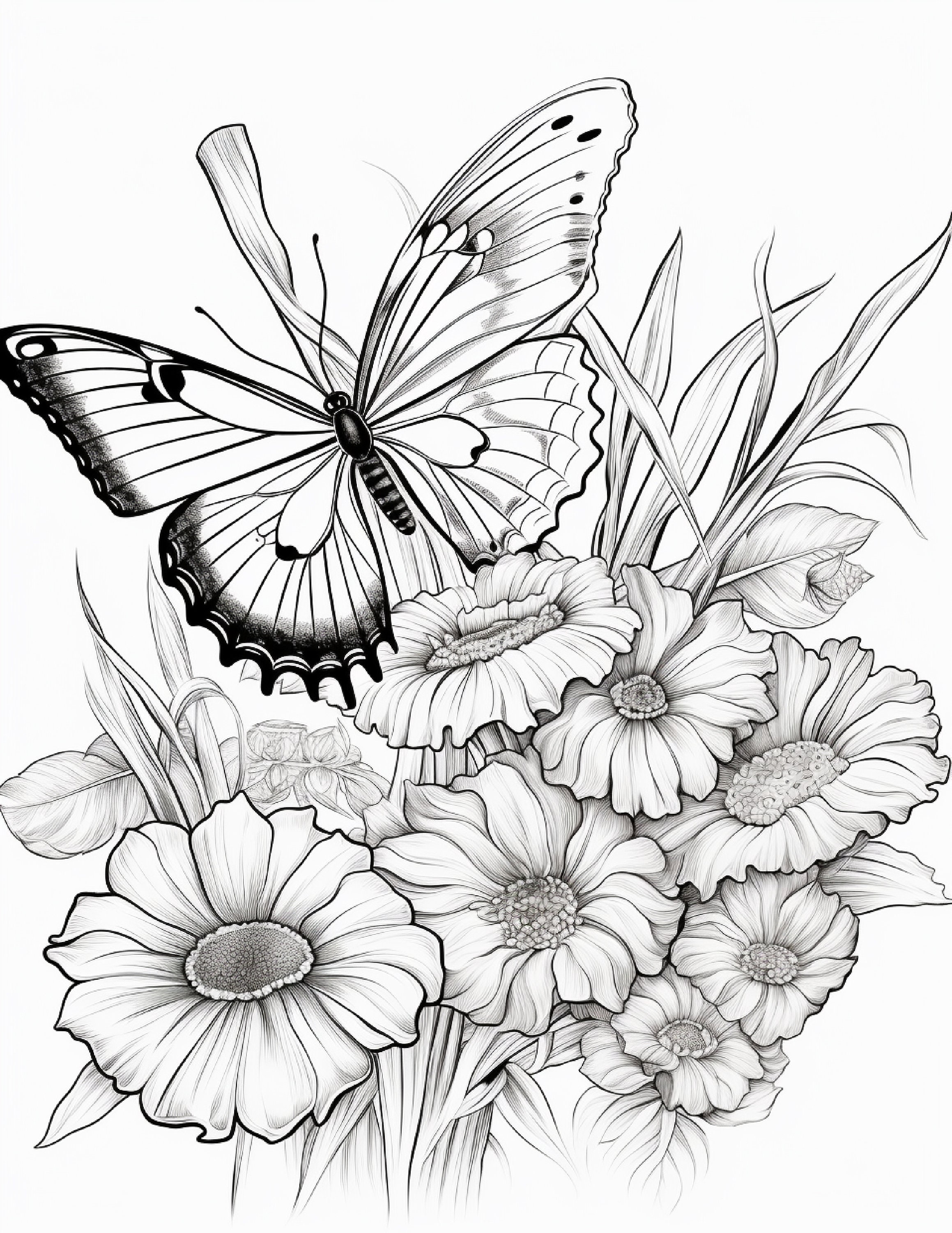 Butterfly & Flower Coloring Pages: 211 Intricate Designs (PDF Download ...