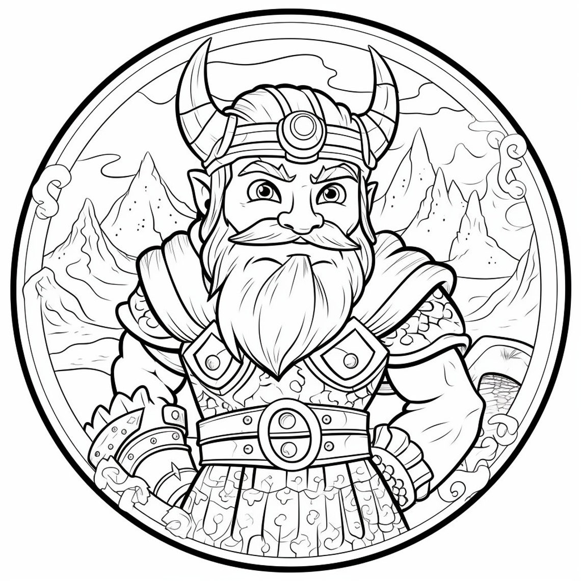 Set of 122 Viking Coloring Pages - Nordic Warriors, Ships, and More ...