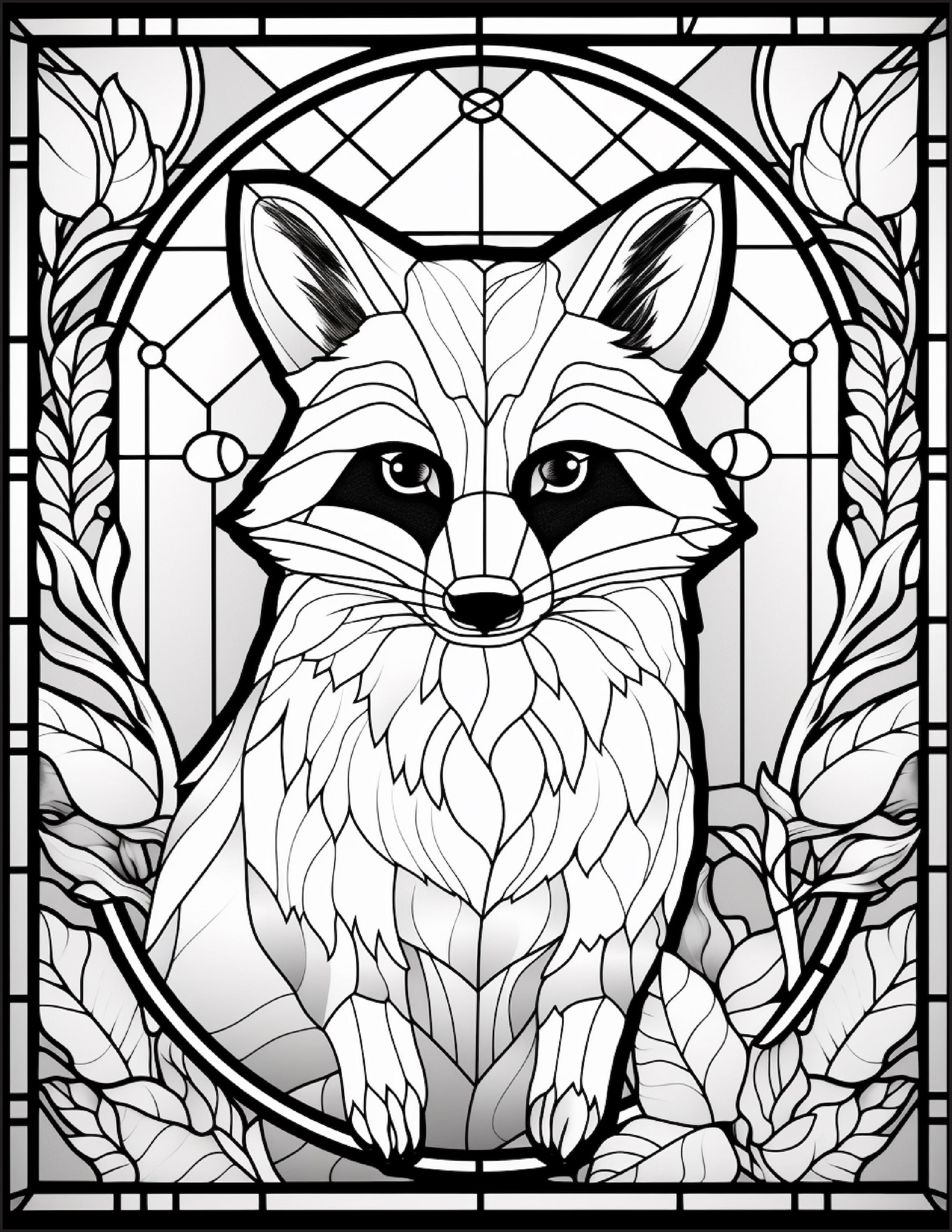 100 Stained Glass Animals Coloring Pages (PDF) - Etsy