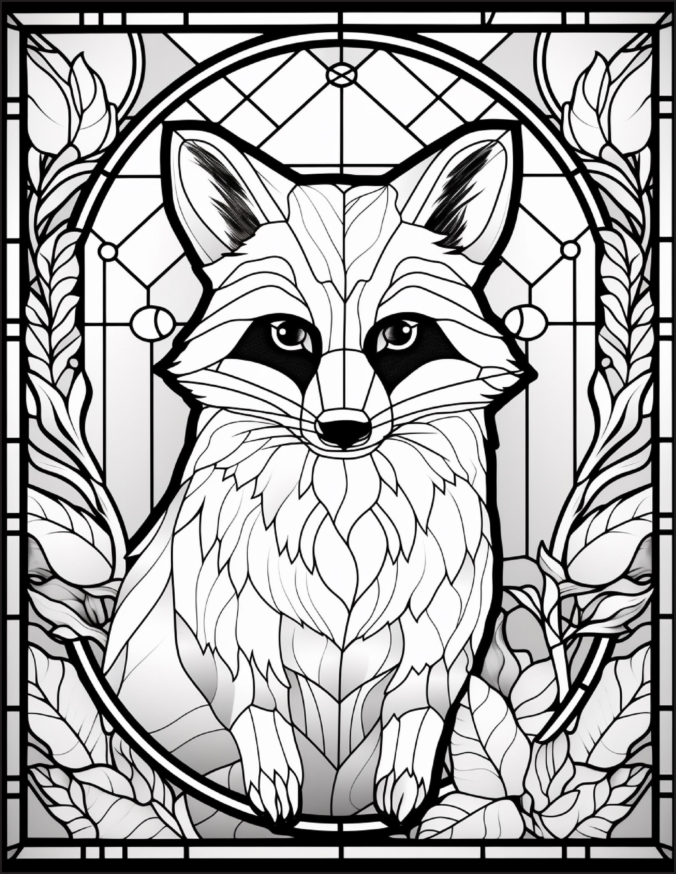 100 Stained Glass Animals Coloring Pages PDF | Bonus: Link to 100 More ...