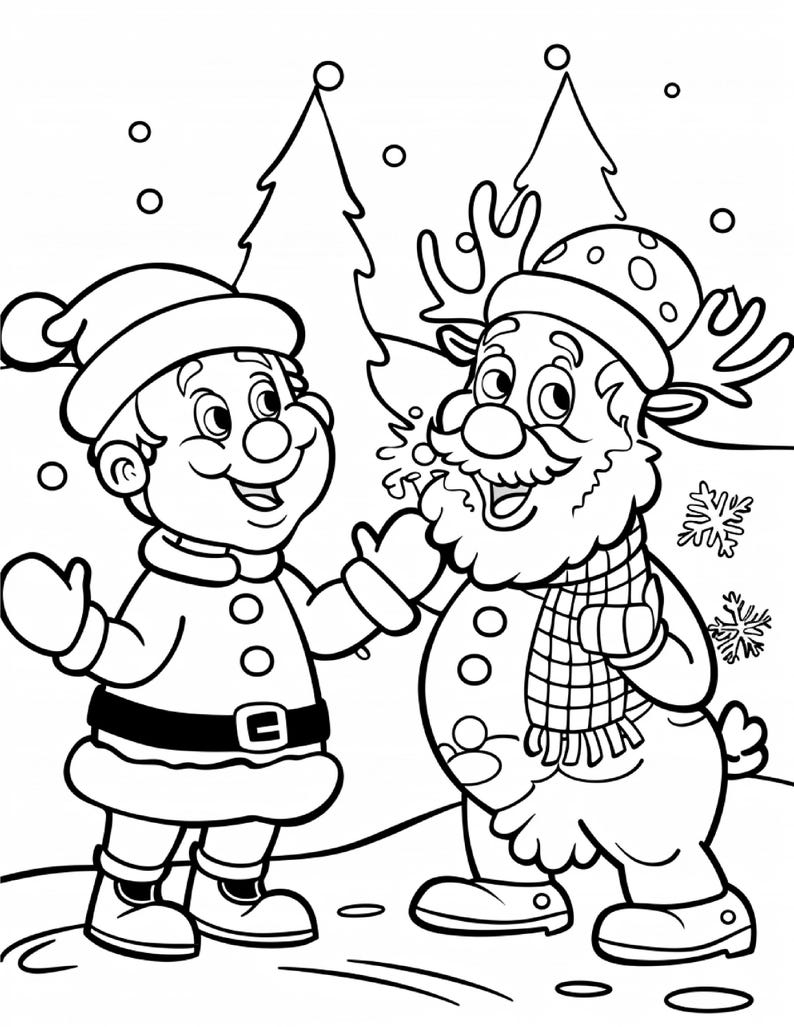 Christmas Coloring Pages for Kids: 30 Festive Designs (digital Download ...