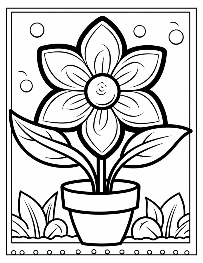 53 Easy Flower Coloring Pages - Instant PDF Download - Relaxing Floral ...